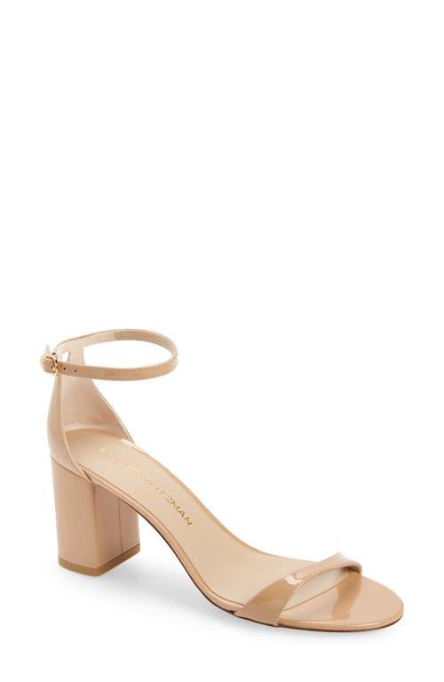Stuart Weitzman Nudistarc 75 Block Sandal in Natural | Lyst