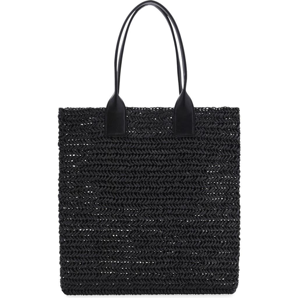 Mango Braided Straw Shopper in Black | Lyst