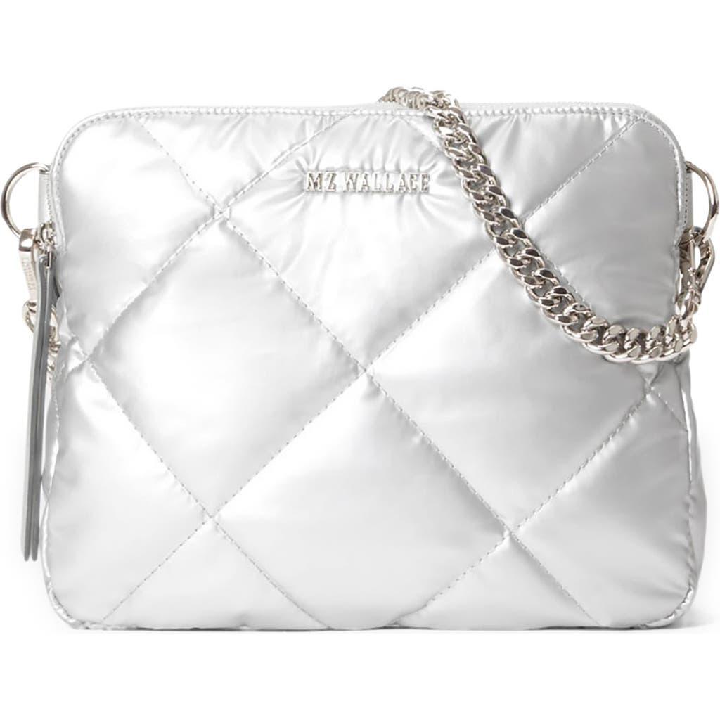 MZ Wallace Madison Quilted Nylon Crossbody Bag in White | Lyst