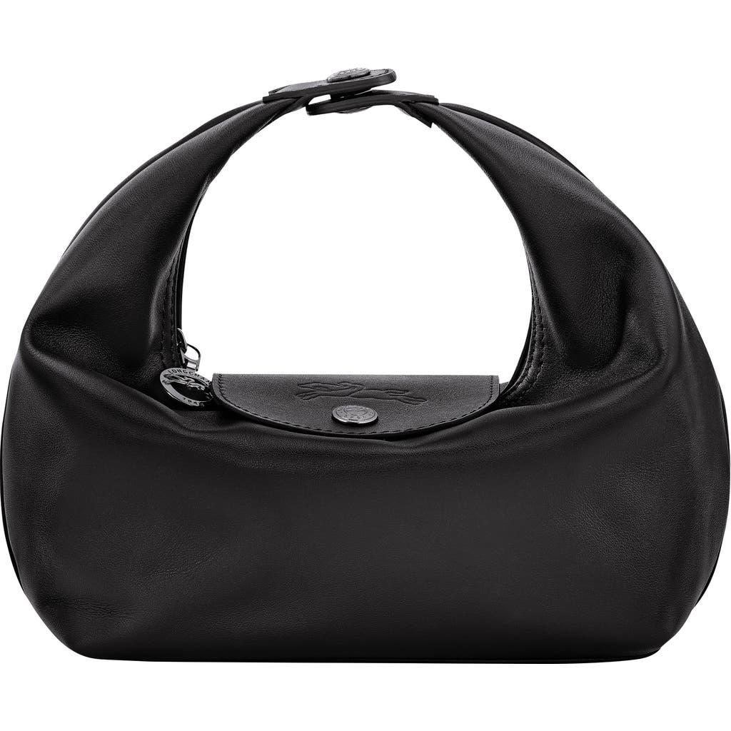 Longchamp Le Pliage Xtra Round Leather Top Handle Bag in Black | Lyst