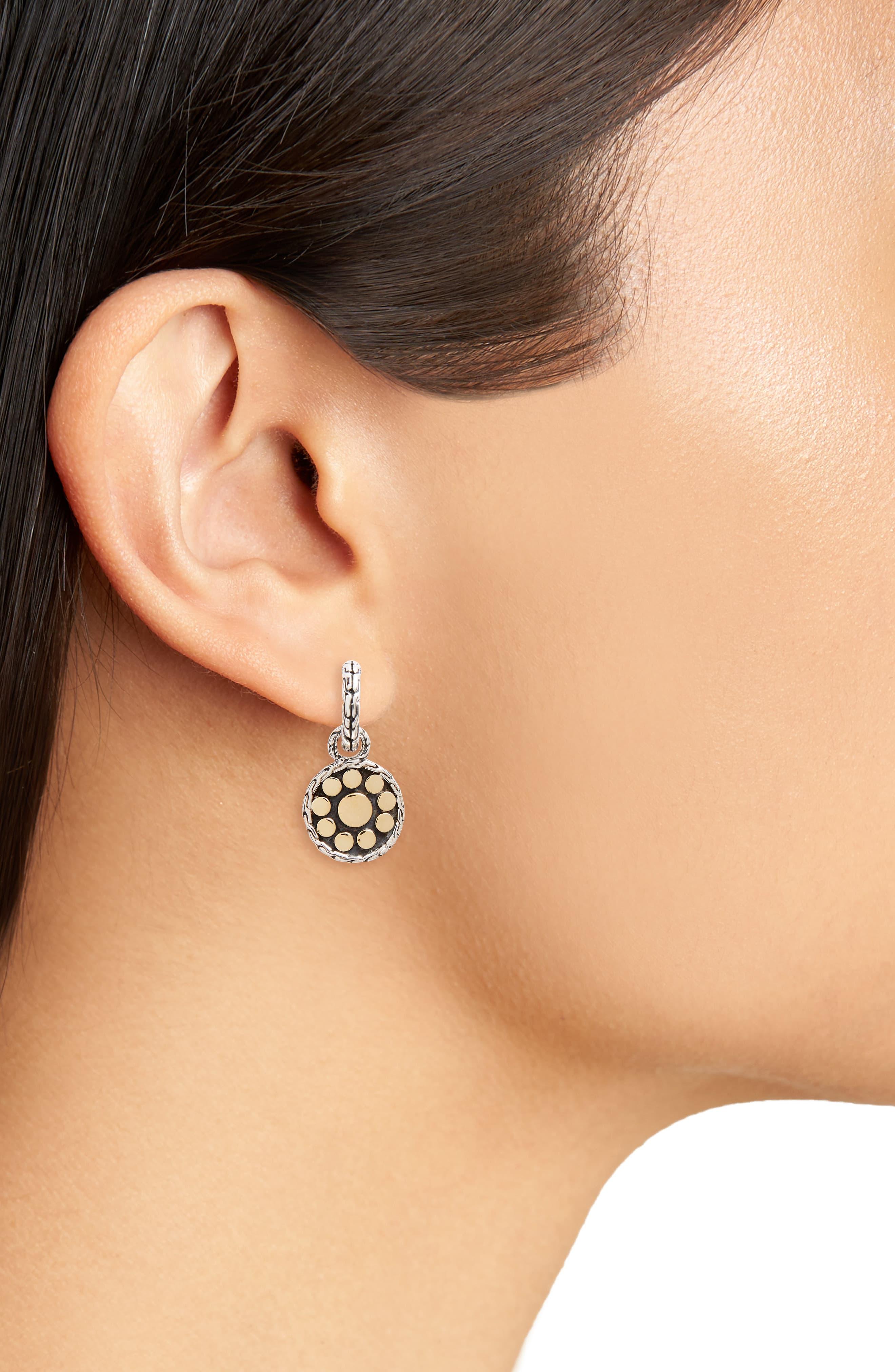 John Hardy Dot Drop Earrings In Sterling Silver Metallic Lyst