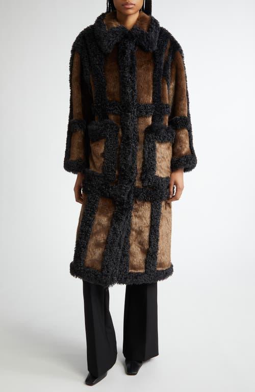 Stand Studio Hayden Oversize Faux Fur Coat in Black | Lyst