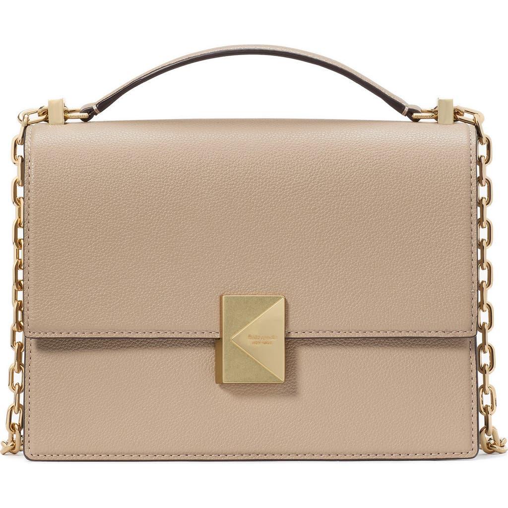 Kate Spade Deco Pebbled Leather Convertible Crossbody Bag in Natural | Lyst