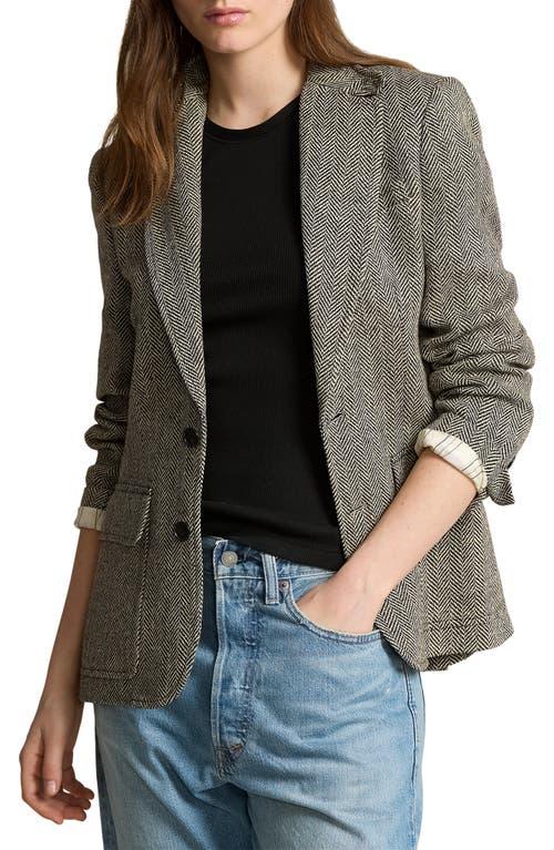 Polo Ralph Lauren Heritage Herringbone Blazer in Black | Lyst