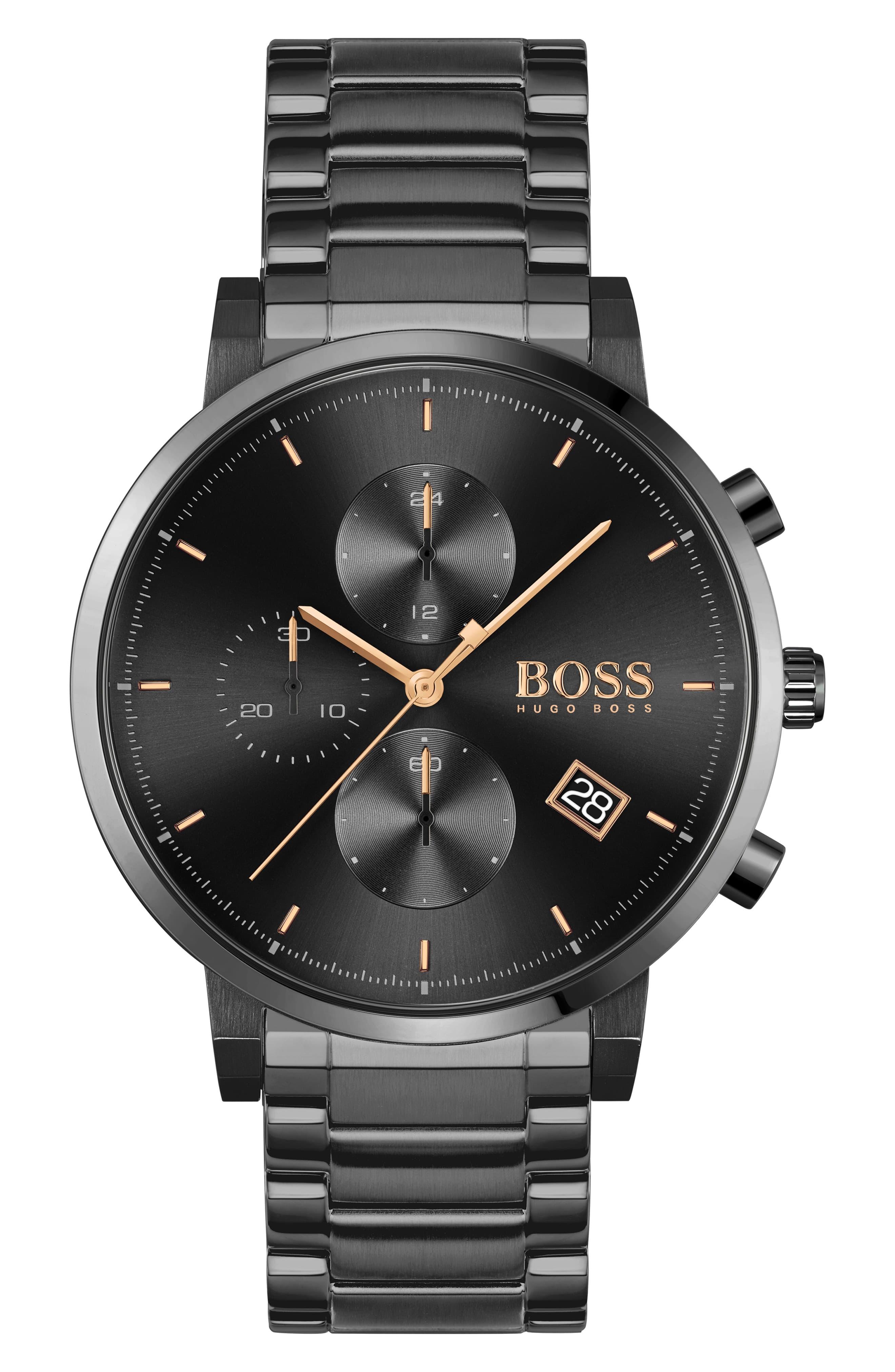 BOSS by Hugo Boss Chronograph Integrity Black Stainless Steel Bracelet ...