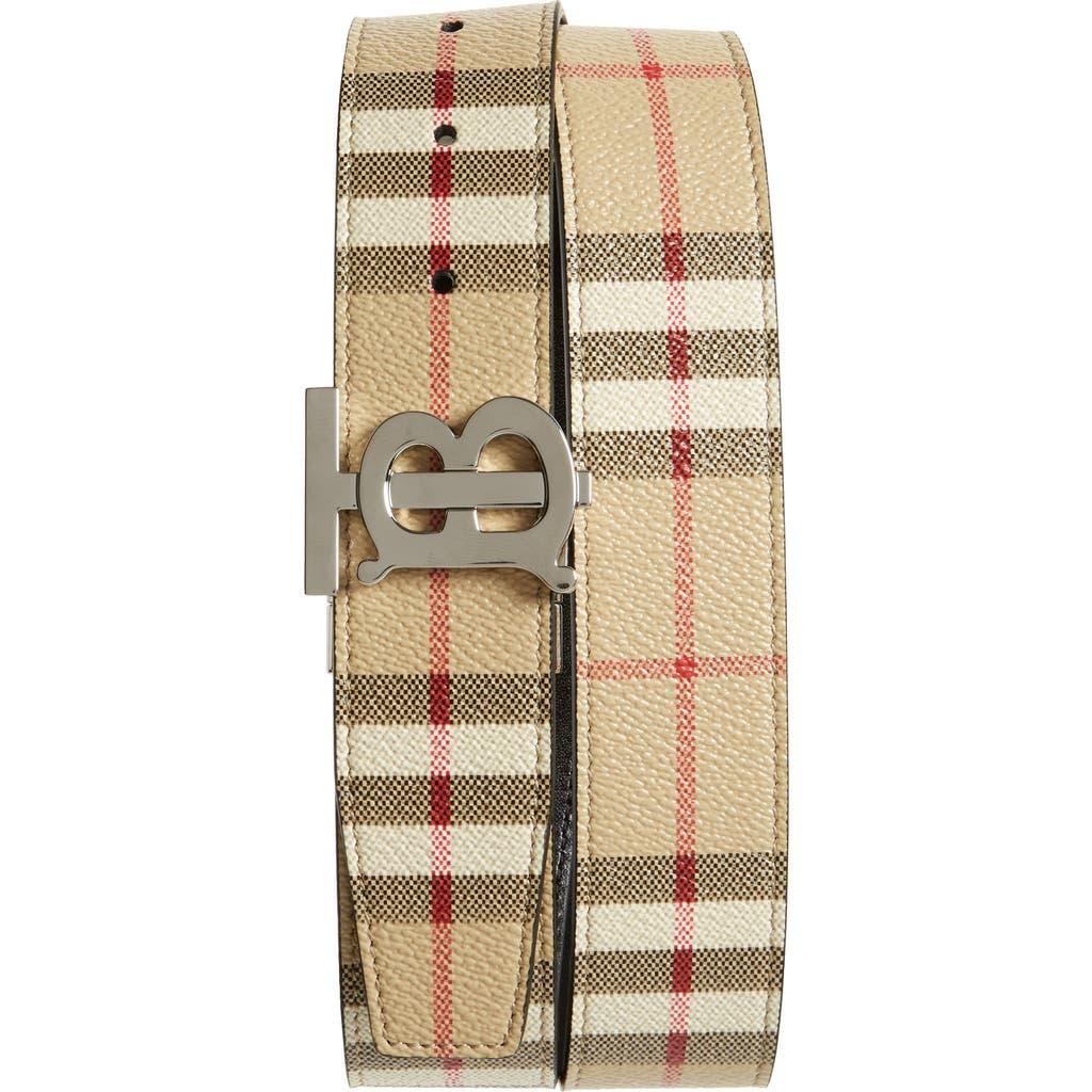 Burberry Tb Check Reversible Belt in Natural for Men | Lyst