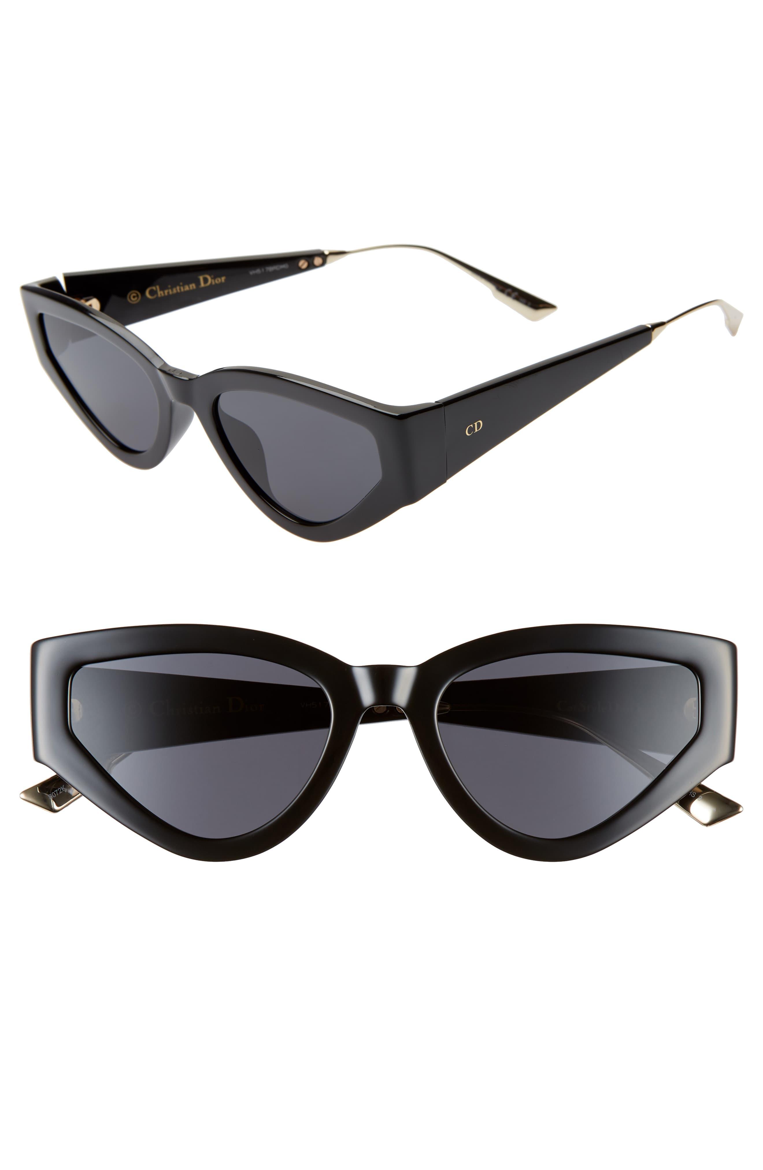 Dior Catstyle1 53mm Cat Eye Sunglasses In Black Grey Ar Gray Lyst