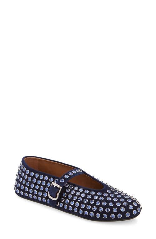 Alaïa Crystal Mary Jane Ballet Flat in Blue | Lyst