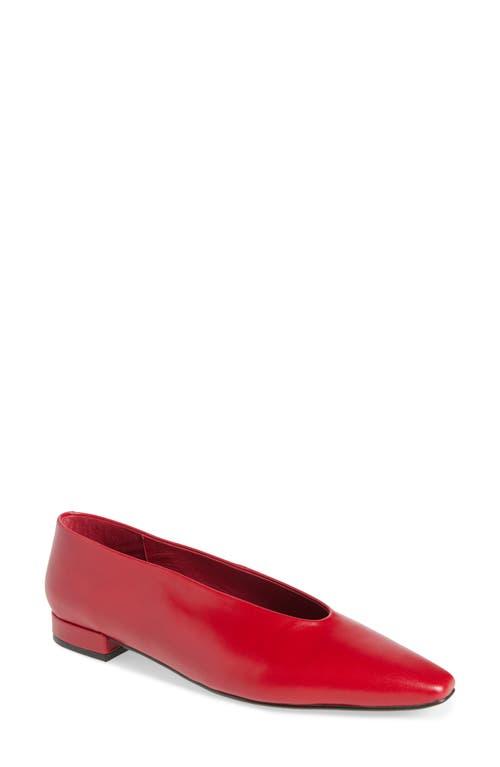 Jeffrey Campbell Hinted Pointed Toe Flat in Red | Lyst