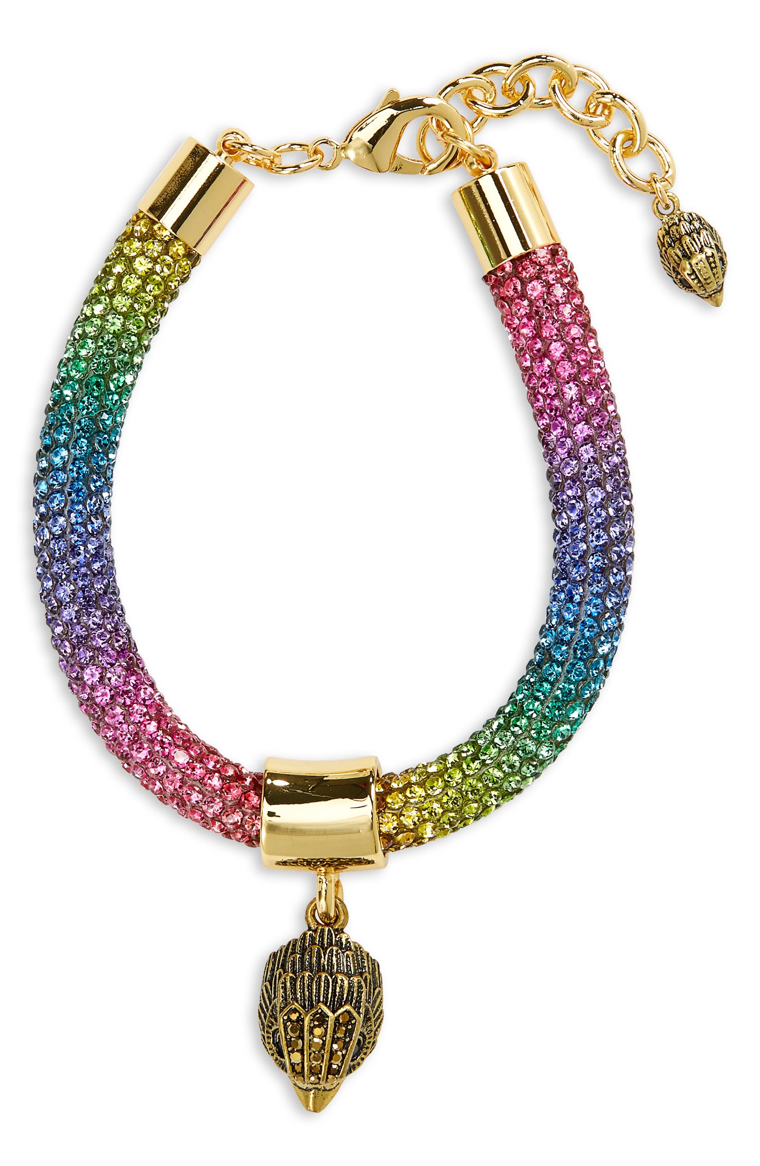 Kurt Geiger Eagle Head Rope Bracelet In Metallic Lyst
