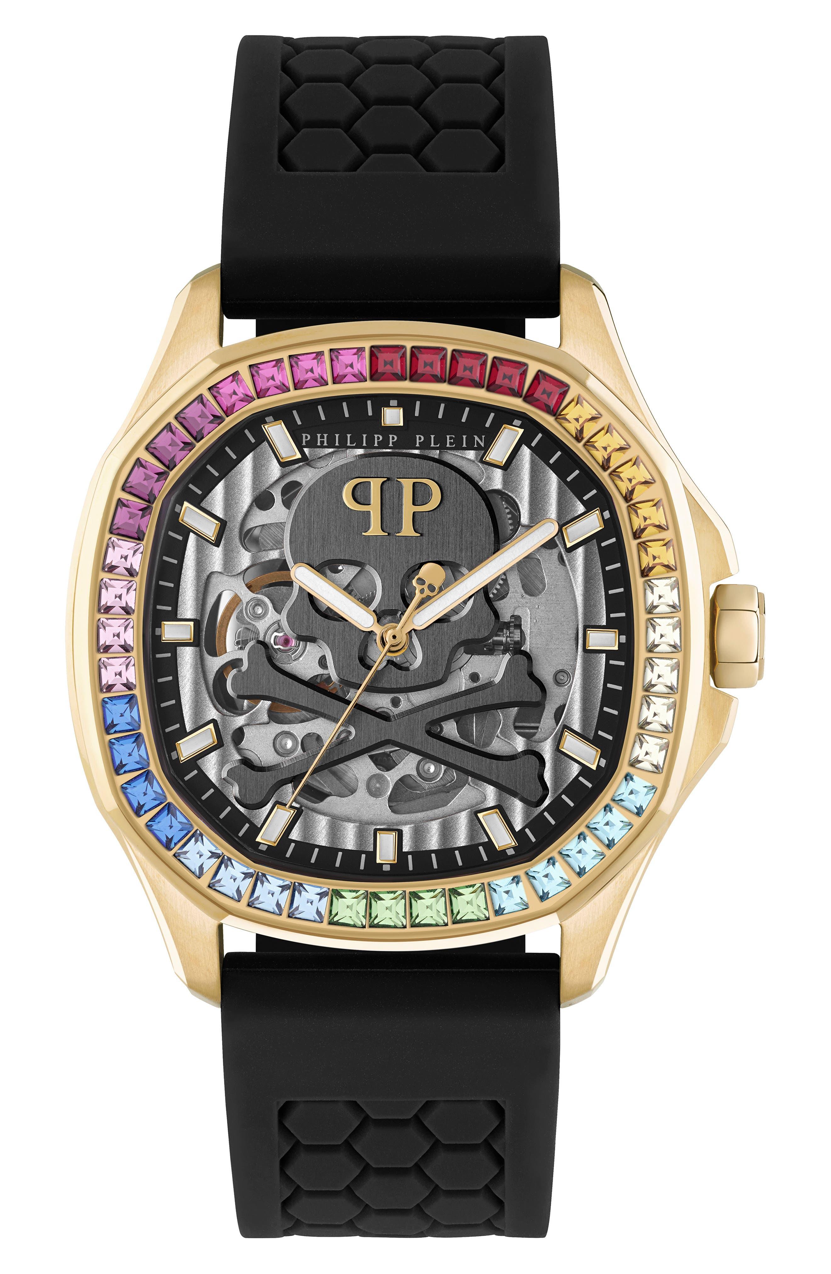 Philipp Plein Skeleton Spectre Silicone Strap Watch in Black for Men | Lyst Philipp Plein Skeleton Spectre Silicone Strap Watch in Black for Men | Lyst