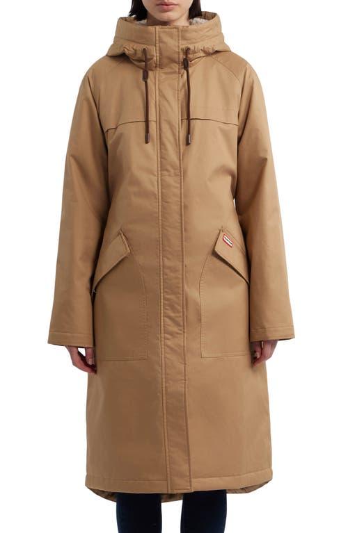 HUNTER Jane Canvas Padded Longline Coat in Brown | Lyst
