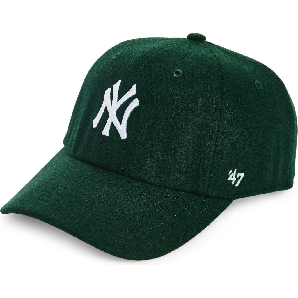 Sporty & Rich Yankees Serif Wool Blend Baseball Cap in Green | Lyst