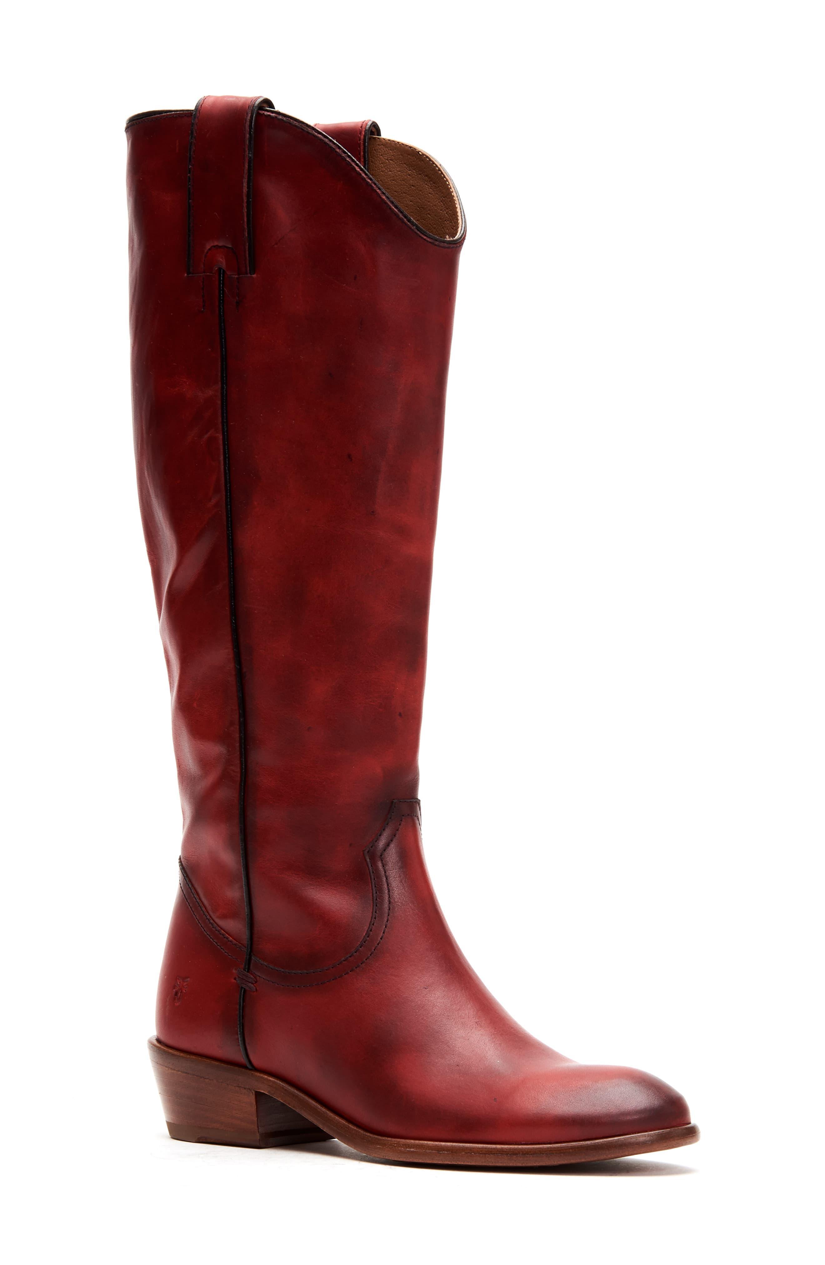 Frye Carson Knee High Boot in Crimson Leather (Red) - Save 14% - Lyst
