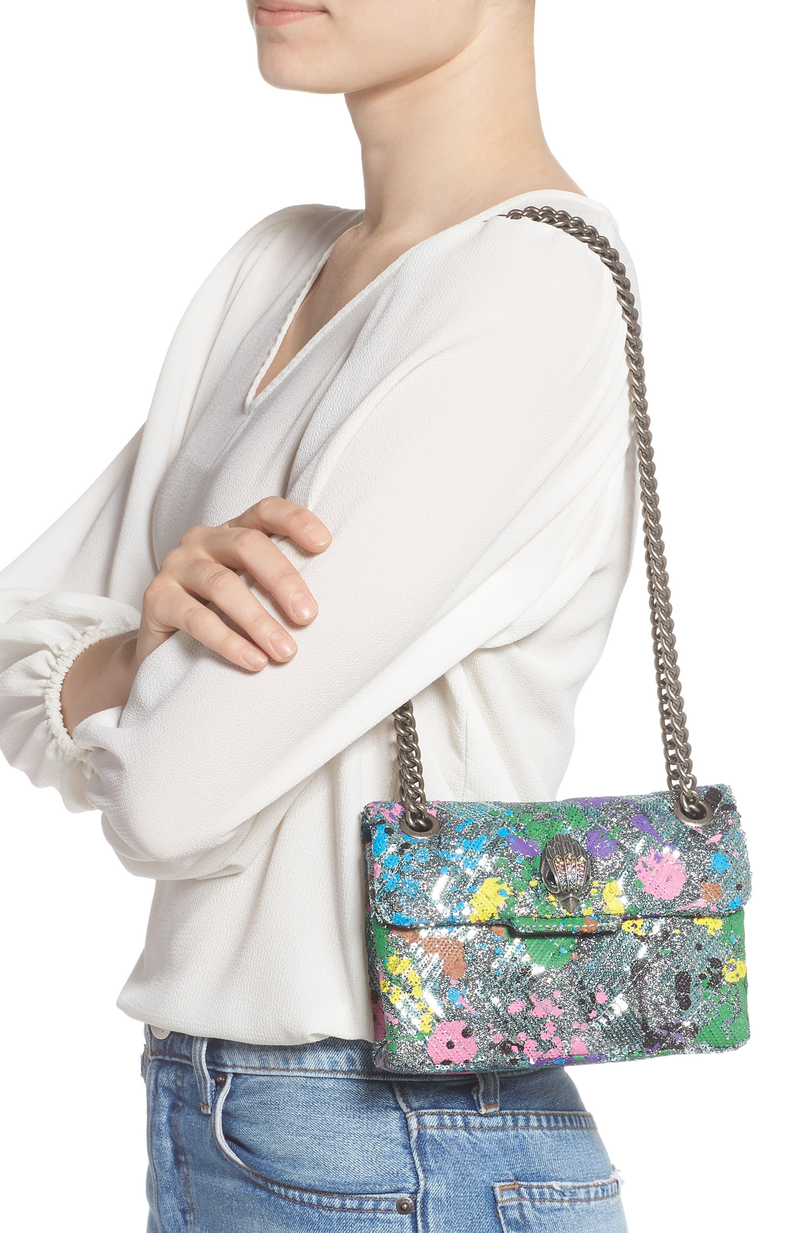 Kurt Geiger Mini Kensington Glitter Crossbody Bag In Blue Lyst