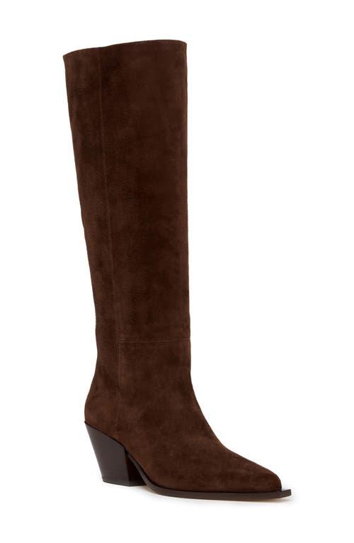 PAIGE Lillian Pointed Toe Knee High Boot in Brown | Lyst