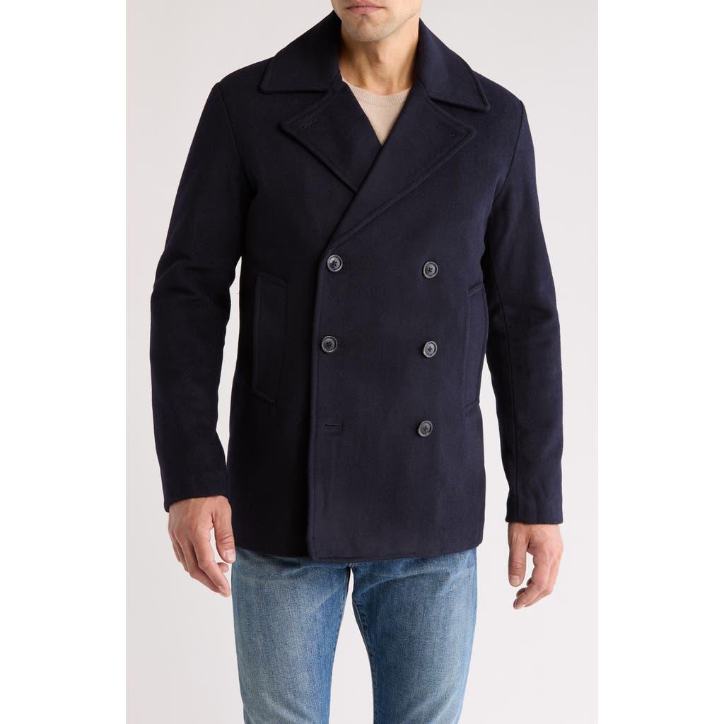 Slate & Stone Padded Double Breasted Peacoat in Blue for Men | Lyst