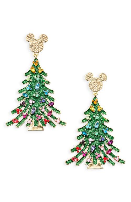 BaubleBar Mickey Mouse Holiday Tree Statement Earrings in Green | Lyst