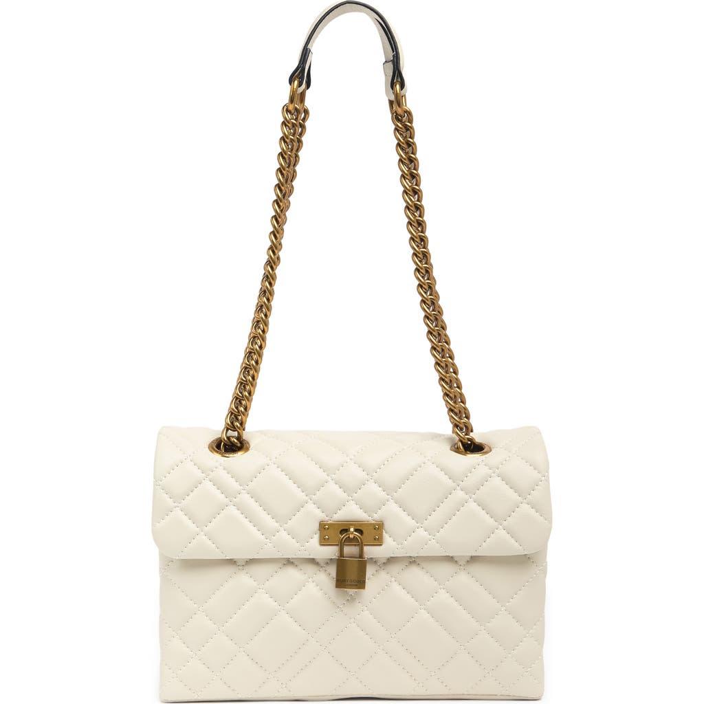 Kurt Geiger Brixton Lock Leather Shoulder Bag in Natural | Lyst