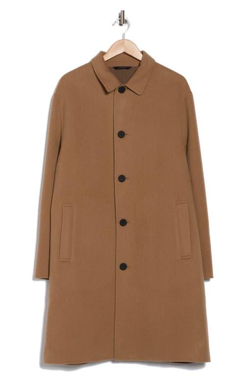 Theory Wool Cashmere Notch Lapel Coat in Brown for Men | Lyst