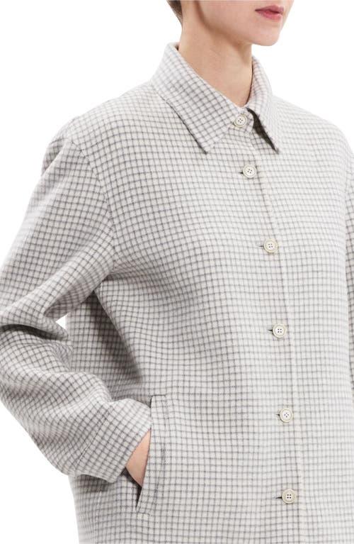 Theory Check Wool Shirt Jacket in Gray | Lyst Theory Check Wool Shirt Jacket in Gray | Lyst