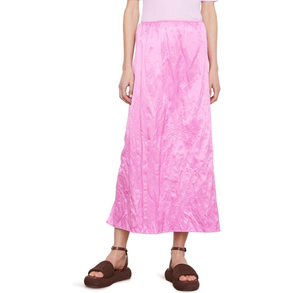 Vince Crinkle Satin Maxi Skirt in Pink | Lyst