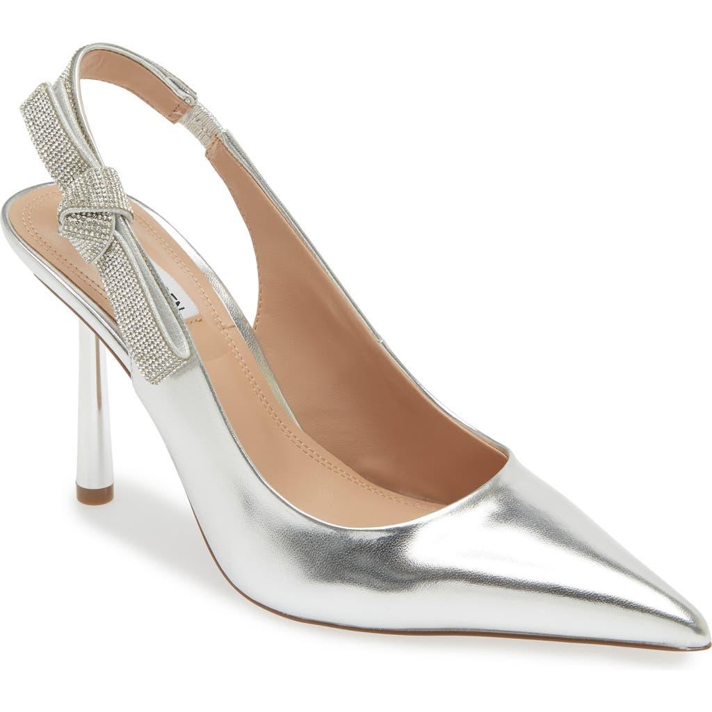 Steve Madden Stefani Metallic Slingback Pump in White | Lyst