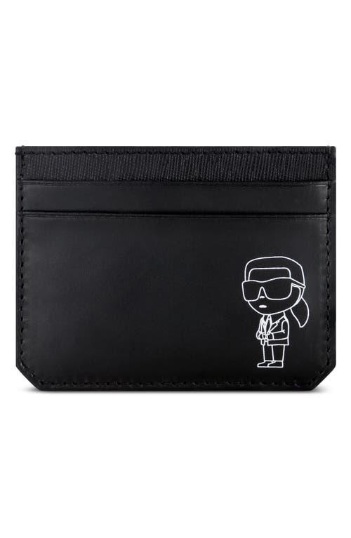 Karl Lagerfeld Monogram Leather Card Holder in Black for Men | Lyst