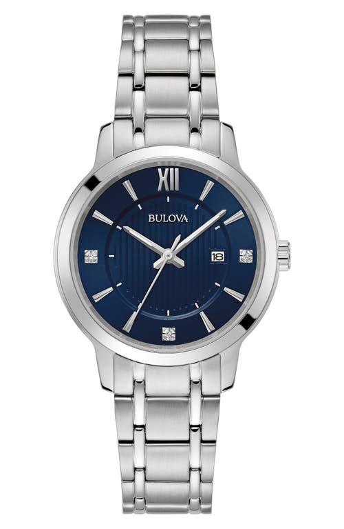 Bulova Diamond Embellished Quartz Bracelet Watch, 32Mm in Blue | Lyst