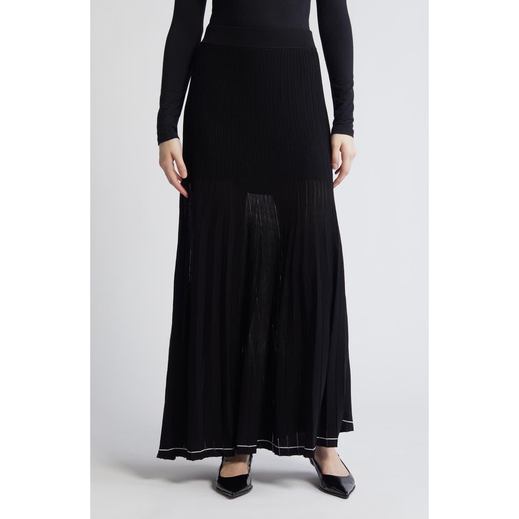 COS Pleated Knit Midi Skirt in Black | Lyst