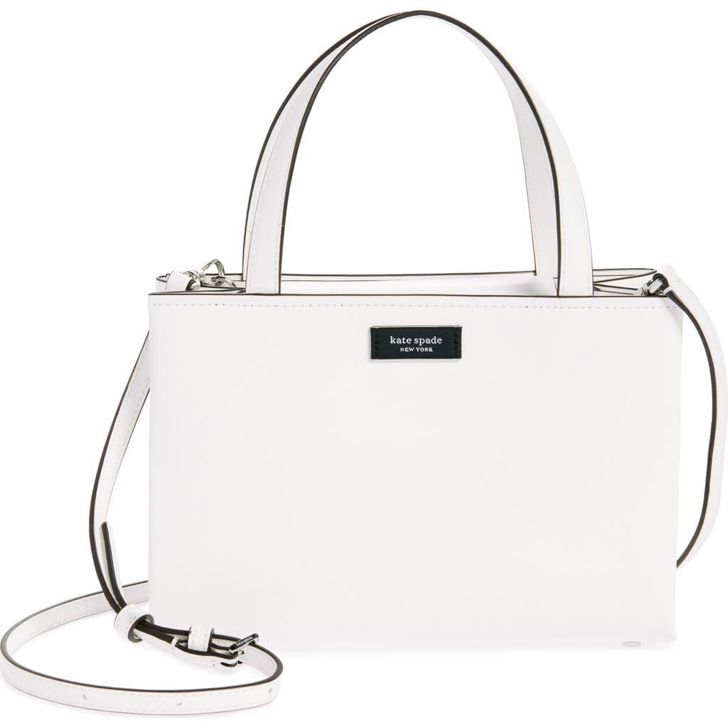 Kate Spade Sam Icon Spazzolato Small Leather Tote in White | Lyst