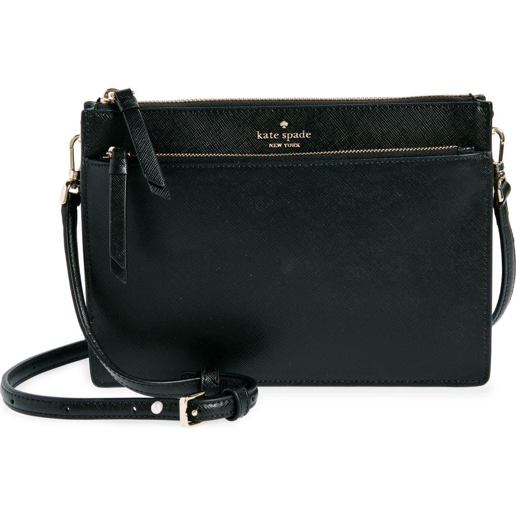 Kate Spade Cameron Zip Crossbody Leather Bag in Black | Lyst
