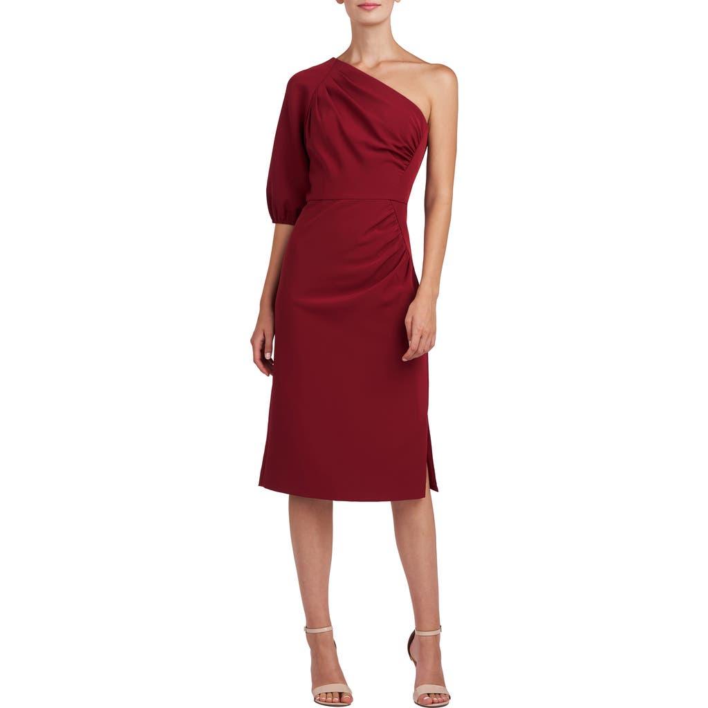 Kay Unger Brea One-Shoulder Sheath Cocktail Dress in Red | Lyst
