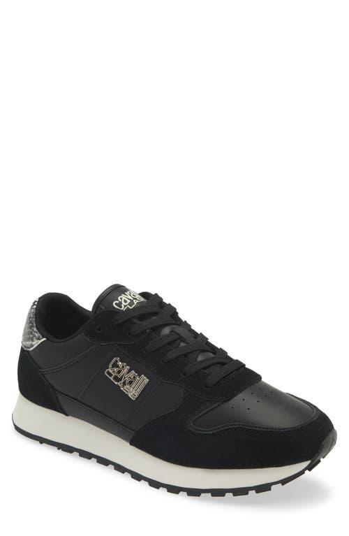Roberto Cavalli Cavalli Class Snake Embossed Runner Shoe in Black for ...
