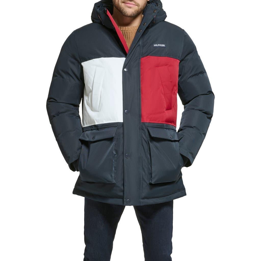 Tommy Hilfiger Hooded Insulated Water-Resistant Jacket in Blue for Men ...