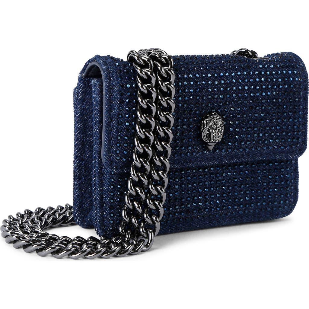 Kurt Geiger Micro Kensington Embellished Denim Crossbody Bag in Blue | Lyst