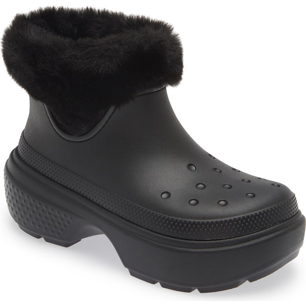 Crocs™ Stomp Faux Fur Lined Boot in Black | Lyst