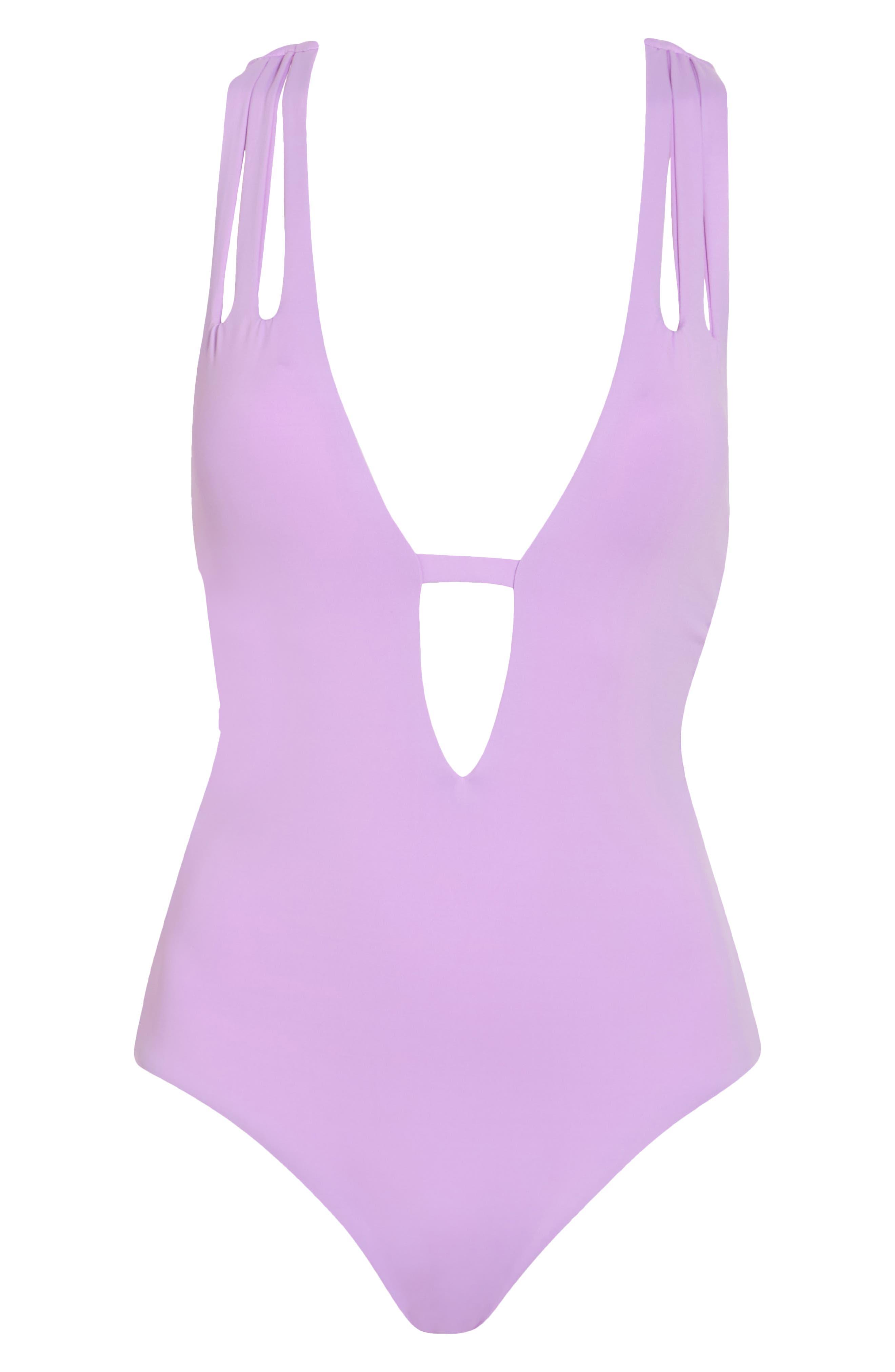 Becca Solid One Piece Swimsuit In Purple Lyst