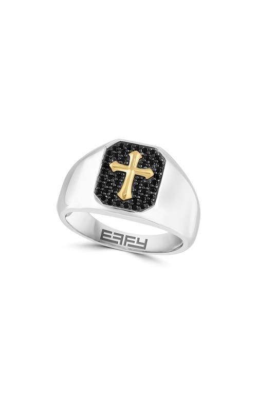 Effy Sterling & 14K Spinel Cross Signet Ring in Black for Men | Lyst