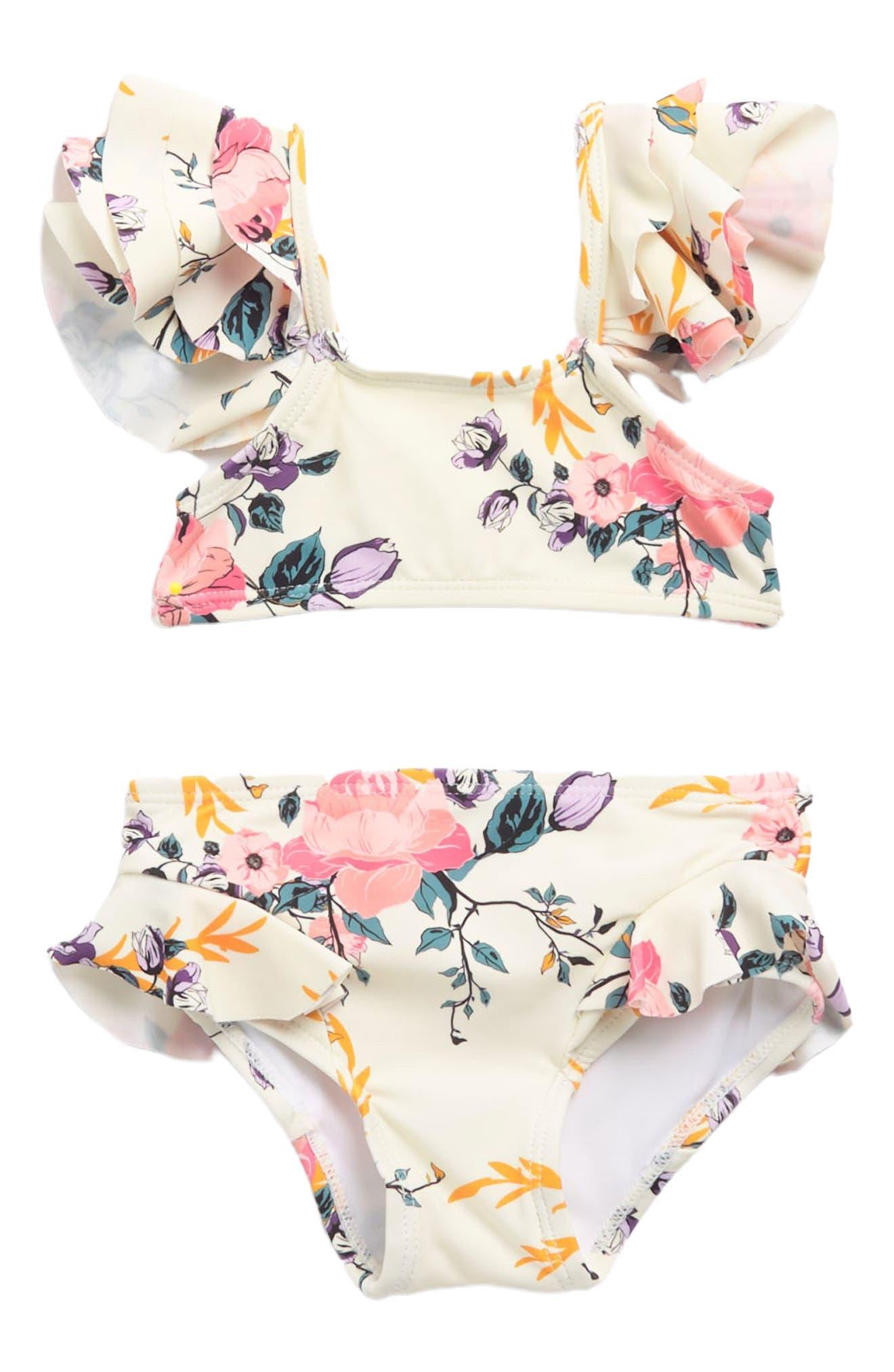 Jessica Simpson Ruffle Two Piece Swimsuit Lyst