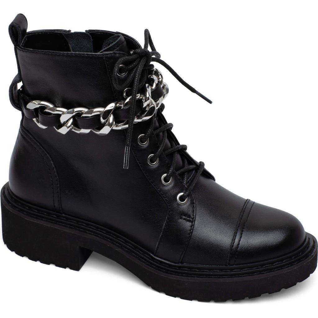 Linea Paolo Thexton Chain Lace-Up Boot in Black | Lyst