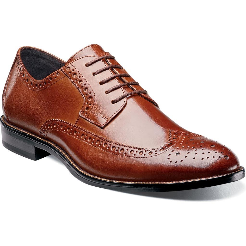 Stacy Adams Wingtip Leather Derby Shoes in Brown for Men | Lyst