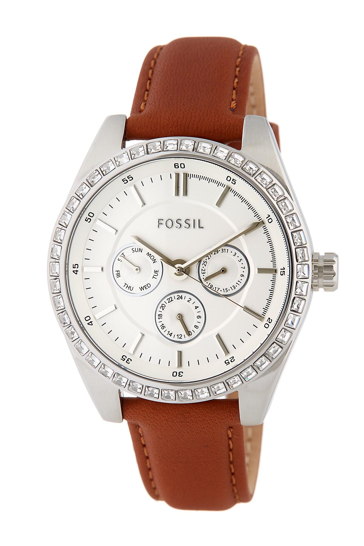 Fossil Women's Caressa Leather Strap Watch - Lyst