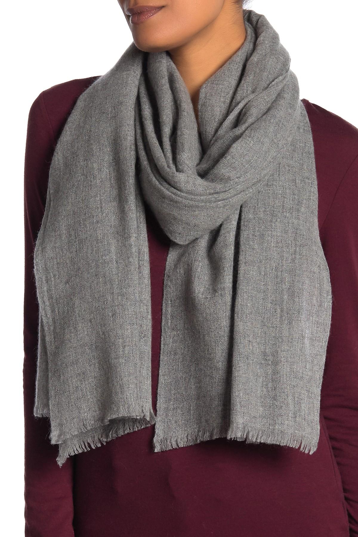 Portolano Frayed Cashmere Scarf in mh Grey Melange (Gray) - Lyst