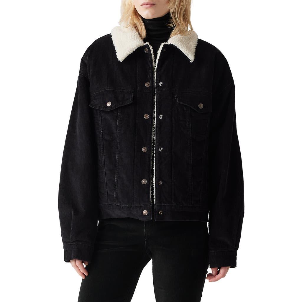 Levi's '90S Faux Shearling Lined Denim Trucker Jacket in Black | Lyst