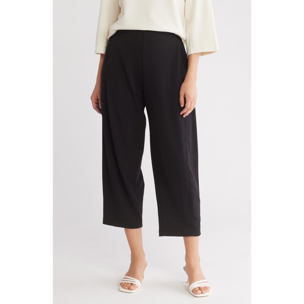 Max Studio Twill Knit Barrel Leg Pants in Black | Lyst
