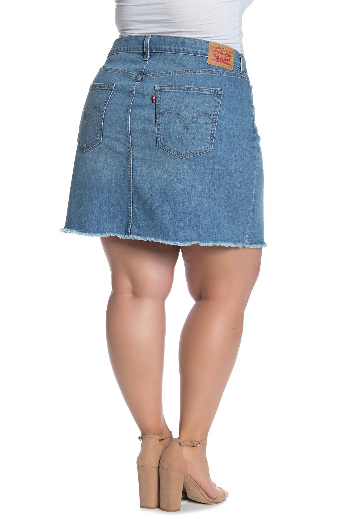 Levis Deconstructed Stretch Denim Skirt Plus Size In Blue Lyst