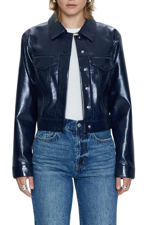 Pistola Emery Vinyl Crop Trucker Jacket in Blue | Lyst