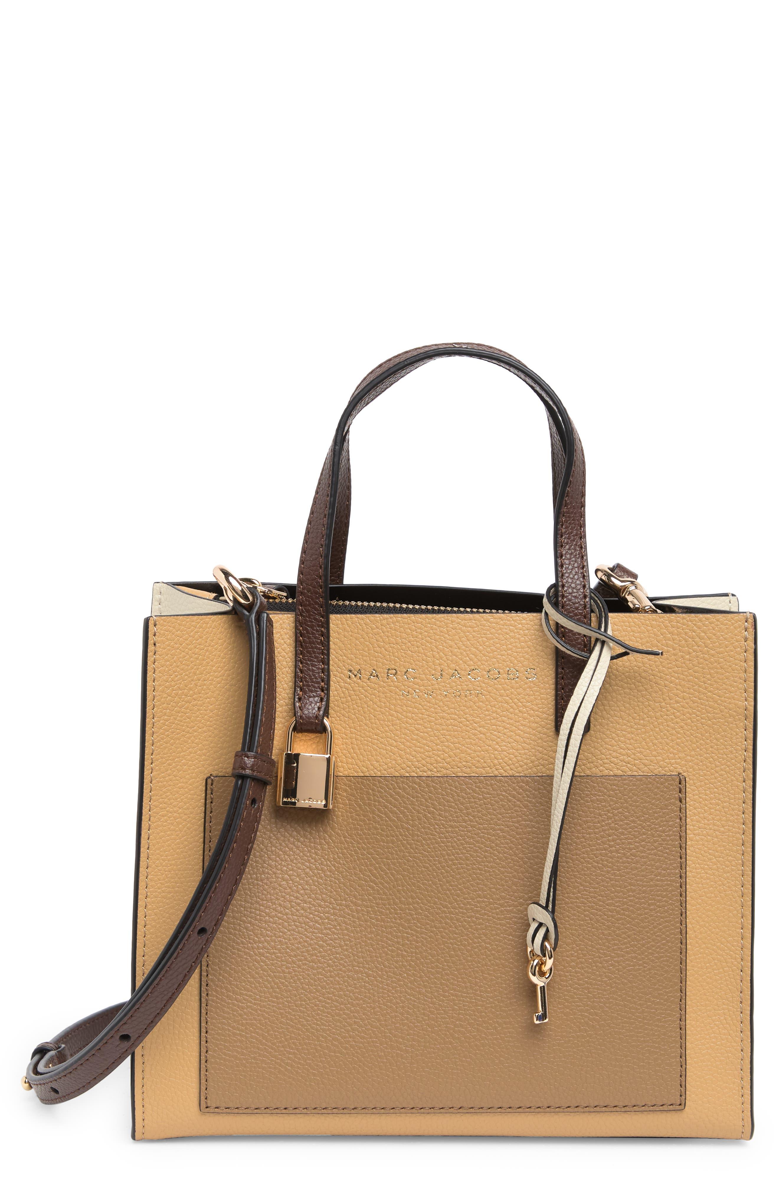 Marc Jacobs Mini Grind Colorblock Leather Tote Bag in Brown | Lyst Marc Jacobs Mini Grind Colorblock Leather Tote Bag in Brown | Lyst