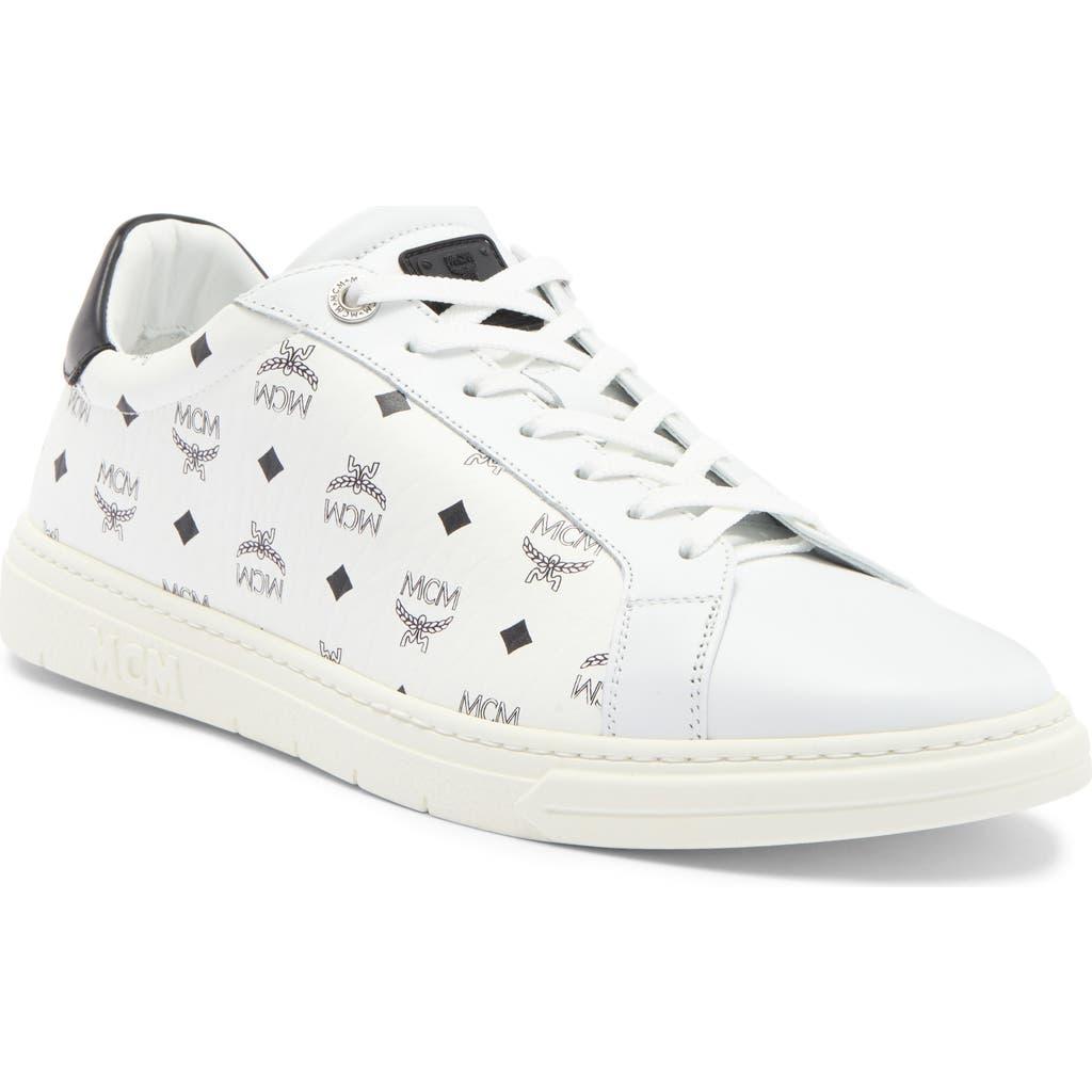 MCM Visetos Terrain Low Top Sneaker in White for Men | Lyst